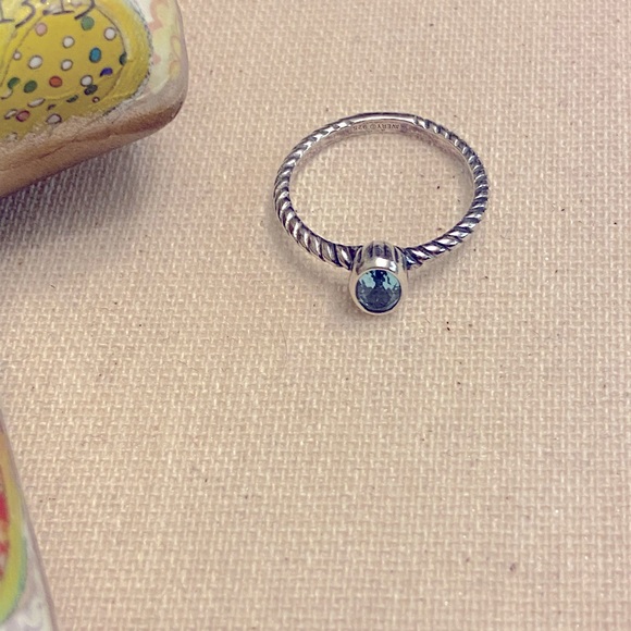James Avery | Jewelry | Retired James Avery Twisted Wire Ring With Blue Topaz Stone | Poshmark